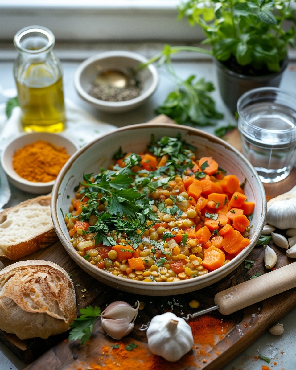 Heerlijke Linzenschotel met Zoete Aardappel en Koriander: Een Voedzame ...